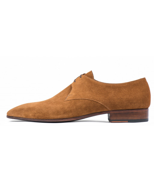 Chaussures derby homme daim noisette fabriquées en France - Crespin
